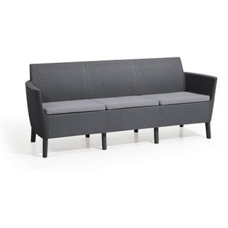 Dmora Outdoor-Sofa Tufino, Gartensofa, Terrassensofa, Sitzbank f&uuml;r drau&szlig;en, 187x67 h76 cm, Anthrazit - Dmora