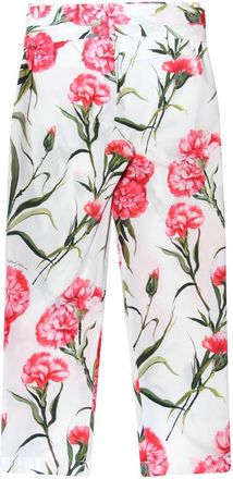 Dolce & Gabbana Carnation Cotton Trousers - Multicolor