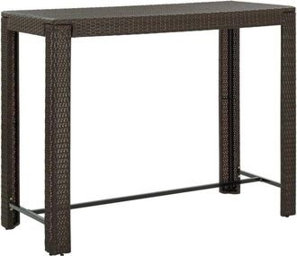 vidaXL Garten-Bartisch Braun 140,5x60,5x110,5 cm Poly Rattan - Vidaxl