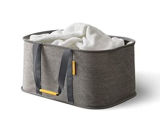 Joseph Joseph Hold-All - Panier &agrave; linge pliable 35L, tissu durable, r&eacute;sistant &agrave; lhumidit&eacute; - Gris