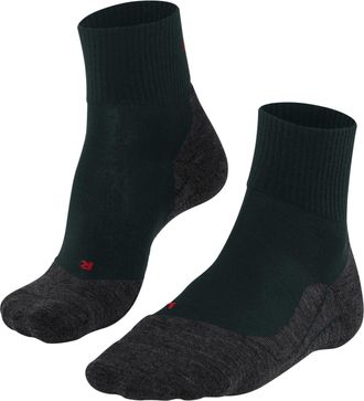 Falke Herren Wandersocken TK5 Wander Wool Short M SSO Wolle antiblasen dünn 1 Paar, Grün (Holly 7385), 39-41