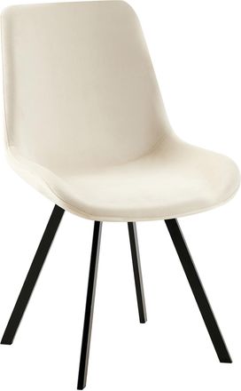 Clp Esszimmerstuhl Lewes mit Samtbezug I 360 Grad drehbarer Polsterstuhl I Küchenstuhl mit Rückenlehne, Farbe:Creme