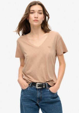 Superdry V-Shirt STUDIOS SLUB EMB VEE TEE strukturiertes T-Shirt mit V-Ausschnitt und Stickerei