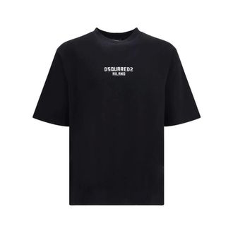Dsquared2 Homme, Tops, Noir, Taille: XL Classic Cotton Crewneck T-Shirt