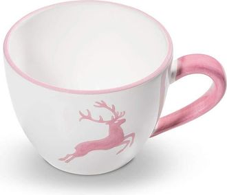 Gmundner Keramik Teetasse Maxima Füllmenge : 0.4 Liter Rosa Hirsch Geschirr, handgemacht in Österreich