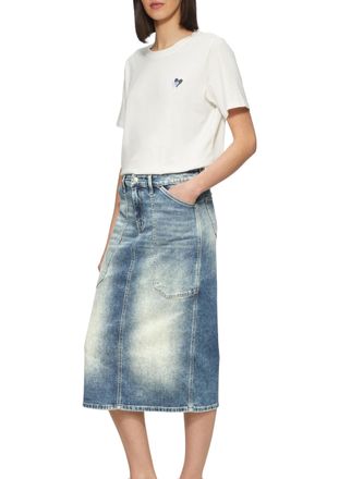 s.Oliver Midi-Jeansrock mit Schlitz