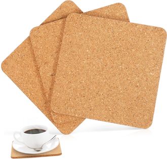 Garneck 3stücke Quadratische Korkuntersetzer Für Getränke Und Tassen Mit Doppelseitiger Schutzfunktion Stoßfest Und Hitzebeständig Tischunterlagen Für Küche U