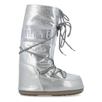 Moon Boot Silber Glitter High-Top Schuhe - - Shoes - Damen - Grau - 35 EU