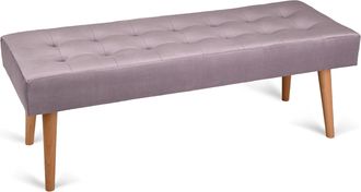 MG Design Polsterbank 45 &times; 120 cm in Hellviolett - stabiles Holzgestell, weich gepolstert, samtig-weiche Oberfl&auml;che mit dezentem Schimmer, pflegeleicht - f&uuml;r Wo