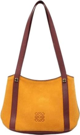 Loewe Sac bandouli&egrave;re en daim Pre-owned - Femme - Pre-owned - Jaune - Taille: ONE Size
