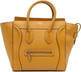 Celine Shopper - Mini Drummed Calfskin Luggage Tote - Gr. unisize - in Gelb - f&uuml;r Damen
