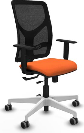 Piqueras y Crespo B&uuml;rostuhl, orange, mit 1D-Armlehnen, h&ouml;henverstellbare Lendenwirbelst&uuml;tze, ausgestattet mit Syncro/Traslack und Schneideschaum, mit Rollen von 65 mm, 