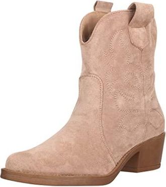 Elara Bottes Femme Bottines de Cowboy Chunkyrayan 301-A31S Nude Suede-37