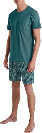 CALIDA Relax Imprint Kurz-Pyjama Herren, aus 100% Baumwolle, pflegeleicht, elastisch und formstabil, in Single Jersey