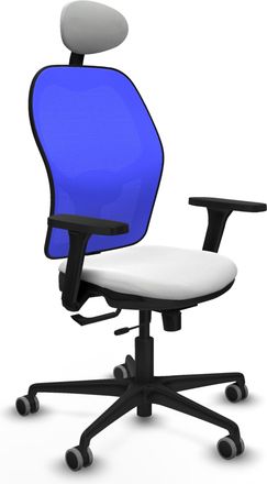 Piqueras y Crespo Ergonomischer Stuhl mit 3D-Armlehnen, h&ouml;henverstellbare Lendenwirbelst&uuml;tze und festes Kopfteil, ausgestattet mit Syncro/Traslack und injiziertem Schau