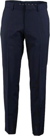 HUGO BOSS Homme, Pantalons, Bleu, Taille: L Pantalon Bleu Coupe Slim en Laine M&eacute;lang&eacute;e