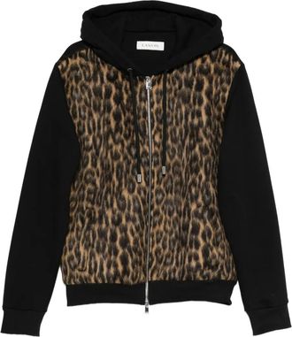 Lanvin hoodie zippé à motif animalier - Noir