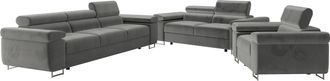 Mirjan24 Sofa Set Torezio 3+2+1, Sofagarnitur für Wohnzimmer, Couchgarnitur, Wohnlandschaft, Sofas, Couch, Füße aus Metall Chrom, Sofa (Manila 16)
