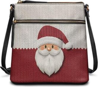 Coloranimal Petit sac &agrave; bandouli&egrave;re pour femme avec fermeture &eacute;clair sur le th&egrave;me de No&euml;l, P&egrave;re No&euml;l vintage