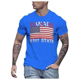 Generic T-shirt &agrave; manches courtes pour homme 51st State Canada T-shirt &agrave; manches courtes Motif &laquo; Macht Kanada 51st State Macht Amerika und Canada Wieder gro&szlig;a
