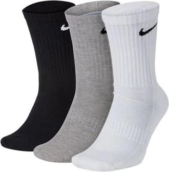 Nike Nike Lot de 5 paires de chaussettes de sport pour homme et femme Unisexe Saison 2021/22 Taille 34 36 38 40 42 44 46 48 50 Couleur : blanc/gris/noir, m