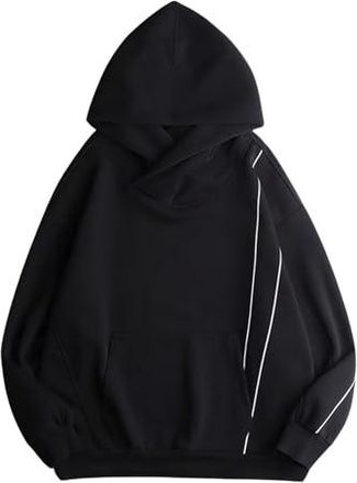 Generico DUHENWU Ninja Sweat à capuche pour homme - Pull épais hip hop avec capuche - Pull à col roulé - Harajuku - Col châle - Vintage - Double col - Sweat à 