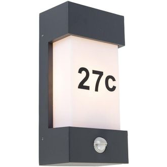 QAZQA Außenwandleuchte dunkelgrau IP54 Bewegungssensor - Tide