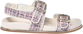 Baldinini Femme, Chaussures, Multicolore, Taille: 37 1/2 EU Sandale en tweed multicolore