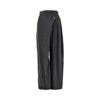 Pinko Pinko - Pantalon en serg&eacute; portefeuille - Femme - Pantalons - Noir - Taille: 38 FR