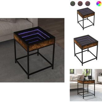 vidaXL Couchtisch mit Infinity-LED R&auml;uchereiche 40x40x51 cm - Couchtisch - Couchtische - Beistelltisch - Sofatisch