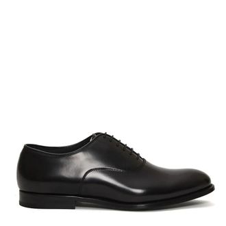 Doucal's Smooth Black Leather Lace-Up Oxford Shoes - Gr. 41,5 (EU) - in Schwarz