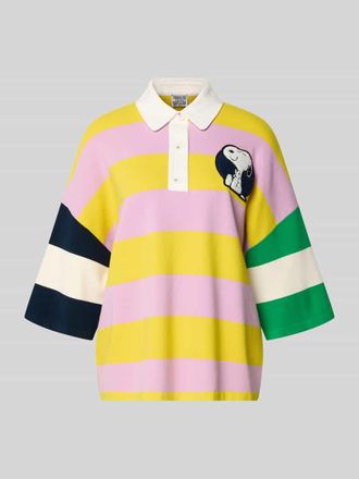 Essentiel Oversized Poloshirt mit Snoopy-Print Modell JICE STRIPED EMBO