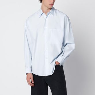 Auralee Finx Oversize-Hemd aus hellblauem Baumwoll-Twill
