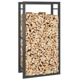 tidyard Kaminholzregal Kaminholzhalter Brennholzregal Feuerholzregal Kaminholzst&auml;nder Brennholz Holzhalter Metall 50x28x94 cm Edelstahl