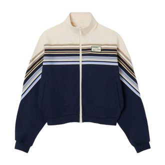Lacoste Femme, Sweatshirts et sweats &agrave; capuche, Bleu, Taille: 38 FR Sweat zipp&eacute; Made In France