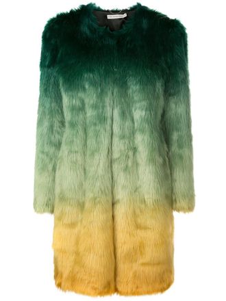 Mary Katrantzou manteau Thalia &agrave; fourrure artificielle - Vert