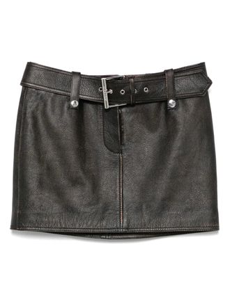 Alexander McQueen minijupe à taille ceinturée - Marron
