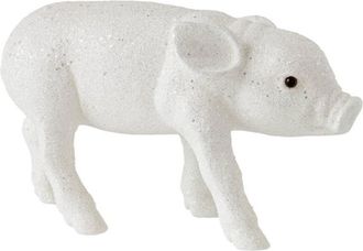 Gift Company Solna, Schweinchen L, Glitzer, weiß, 20x11x8cm