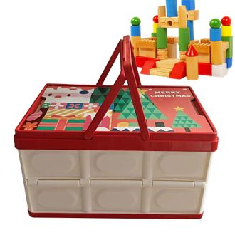 Generico Aufbewahrungsboxen f&uuml;r Weihnachten, 30 l, faltbar, mit Griffen | Faltbarer Organizer f&uuml;r Auto mit Aufbewahrung und f&uuml;r Umzug, Verpackung, Haus, Auto