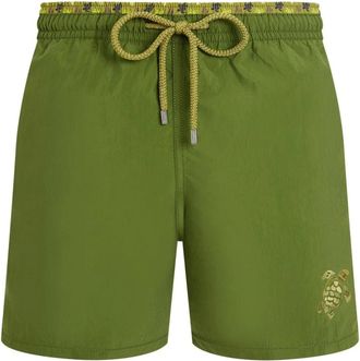 Vilebrequin Homme, Maillots de bain, Vert, Taille: L Short de Bain Bicolor Micro Ronde des Tortues