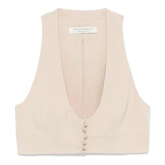 Philosophy di Lorenzo Serafini Femme, Tops, Beige, Taille: 36 FR Fantasia Beige Etamine Top