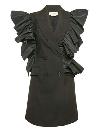 Alexander McQueen robe courte à volants - Noir
