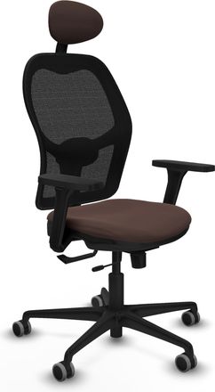 Piqueras y Crespo Ergonomischer Stuhl f&uuml;r die Arbeit zu Hause mit 3D-Armen, h&ouml;henverstellbarer Lendenwirbelst&uuml;tze und festem Kopfteil, ausgestattet mit Syncro/Traslack.