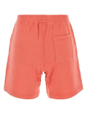 Sporty & Rich Womens Salmon Pink Stretch Cotton Shorts Cottoncandy
