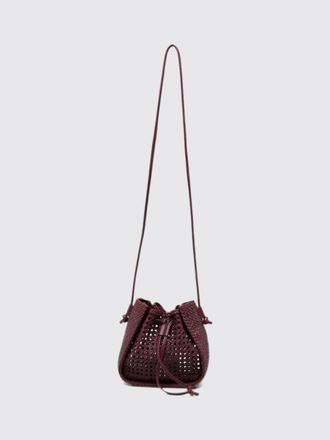 Forte_Forte Mini-Beuteltasche aus geflochtenem Leder mit Kordelzugverschluss