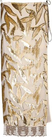 Roberto Cavalli Femme, Jupes, Multicolore, Taille: 40 FR Jupe Midi &agrave; Motif Feuillage