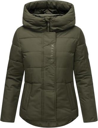Marikoo Veste dhiver chaude matelass&eacute;e pour femme avec bretelles de sac &agrave; dos int&eacute;gr&eacute;es avec Elira 16 XS &agrave; 3XL, Vert olive fonc&eacute;, M