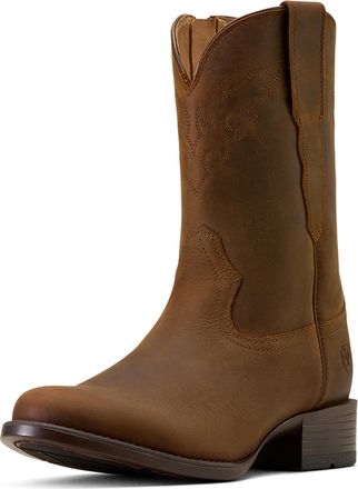 Ariat Mens Sonoro Roper Toe Western Boots in Distressed Brown, D Medium Width, Size 44.5, by Ariat