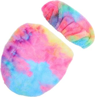 Artibetter DIKACA Pl&uuml;sch Wc Deckelbezug mit Batikmuster Toilettensitzkissenbezug f&uuml;r 43-60cm Toilettendeckel Weicher Toilettendeckelschutz mit Sp&uuml;lkastenbezug De