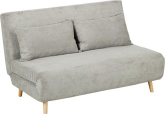 HOMCOM Schlafsofa 2 Sitzer Sofa mit Schlaffunktion, 191 x 141 cm Klappbar Couch Schlafcouch mit 3-stufig Verstellbarer Rückenlehne und Samtoptik für Wohnzimm